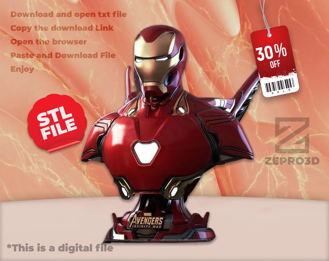 Iron Man Super Hero 3D Print STL File - Etsy
