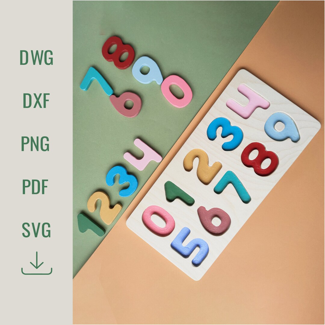 Wooden Number Puzzle CNC Files, Cnc Files for Wood Router, a Toy That ...