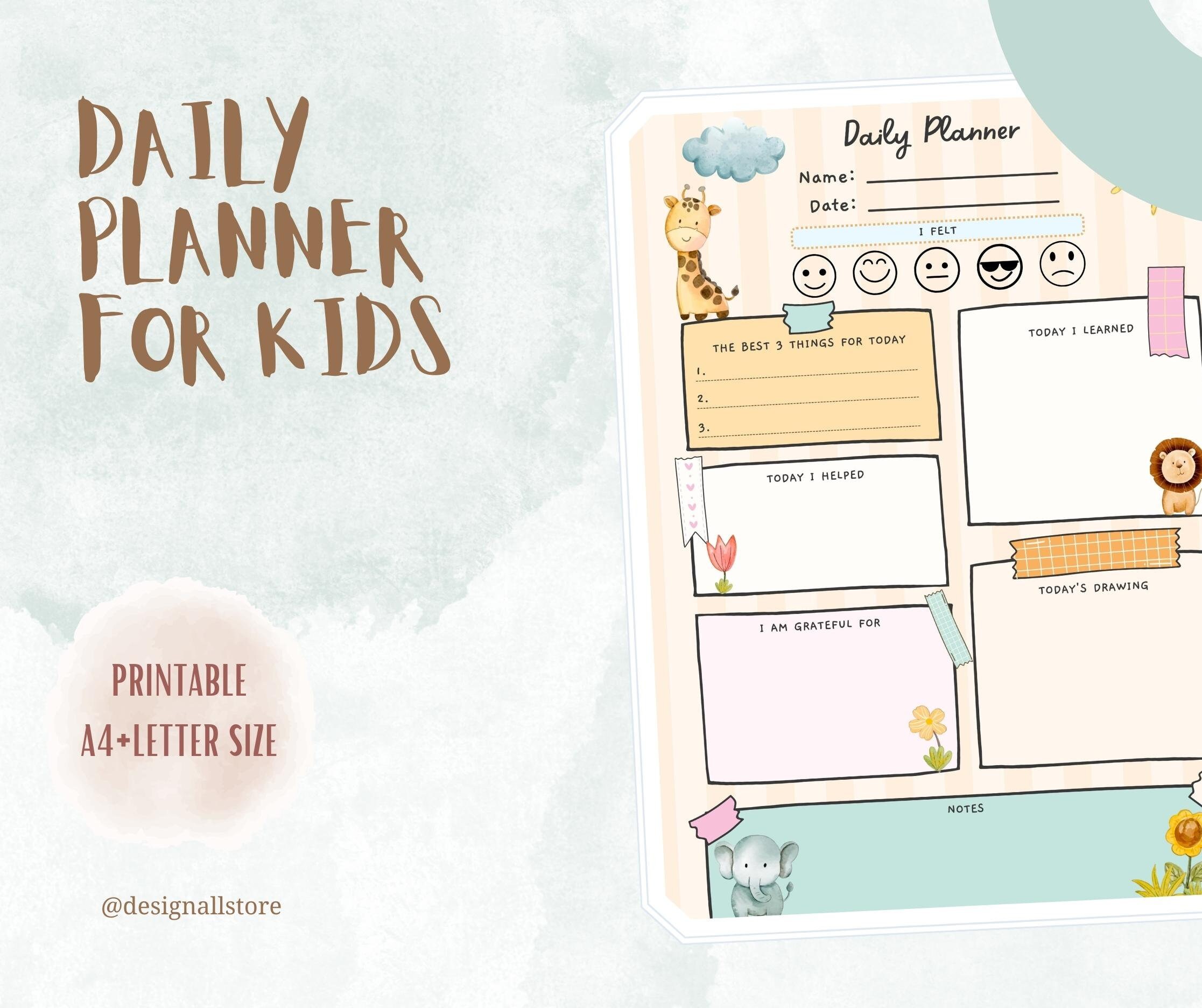 Printable Dashboard for Kids Cute Animal Planner Back to - Etsy