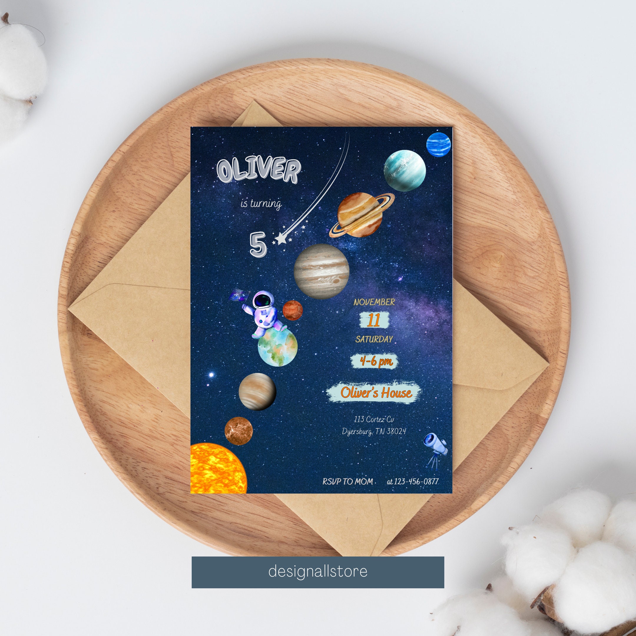 Editable Planets-themed Birthday Invitation | Solar System and ...