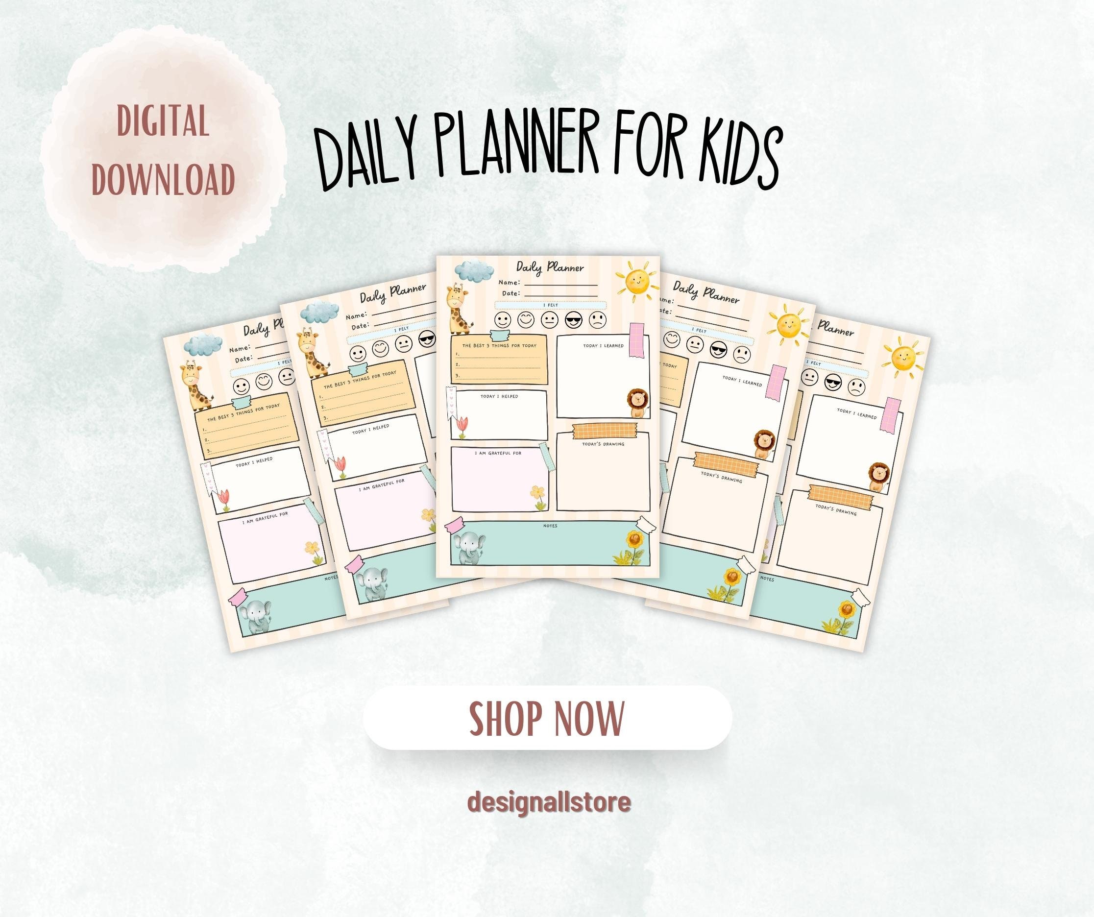 Printable Dashboard for Kids Cute Animal Planner Back to - Etsy
