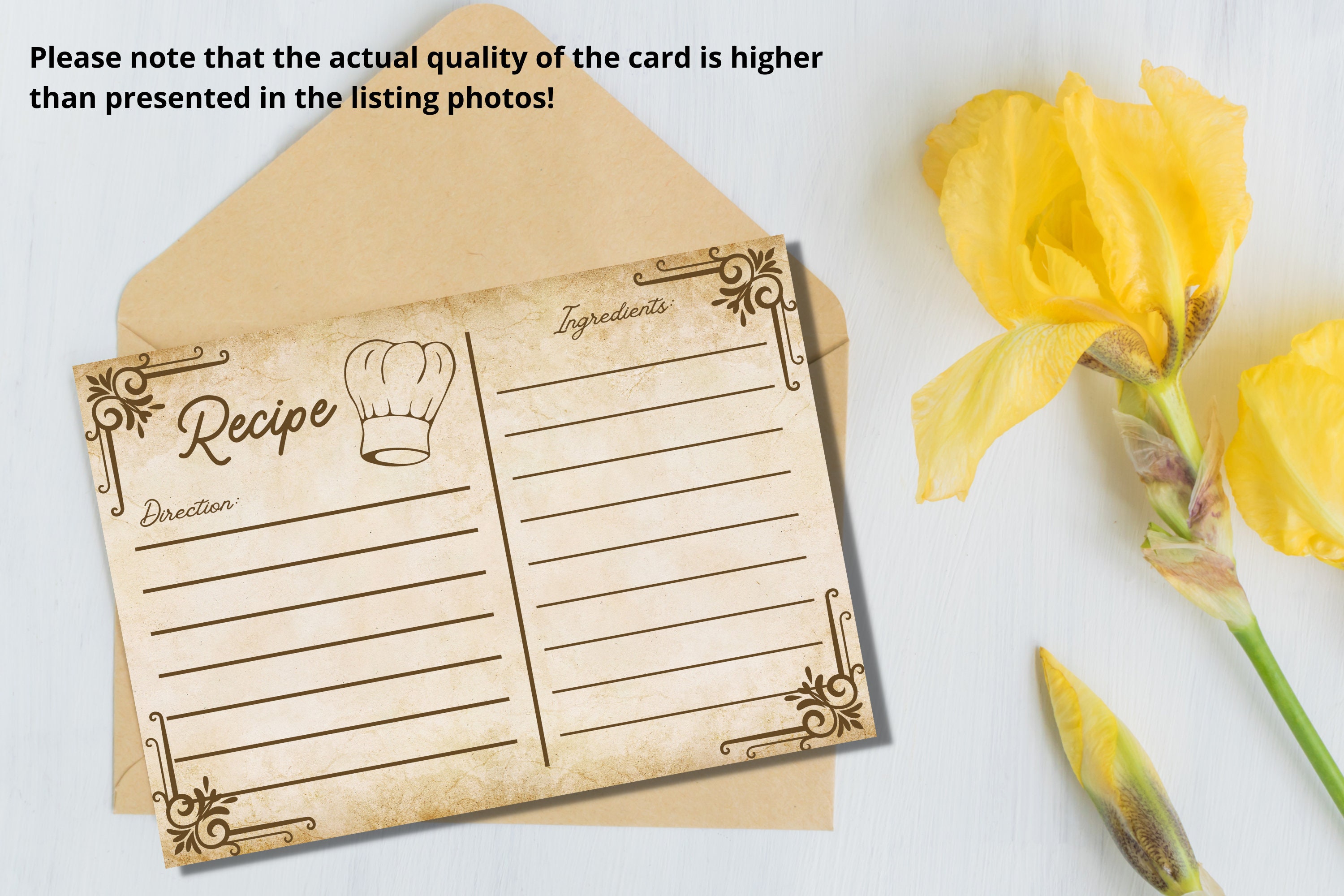 Printable Recipe Card Download, A4 Recipe Card, Cooking Recipe Card ...