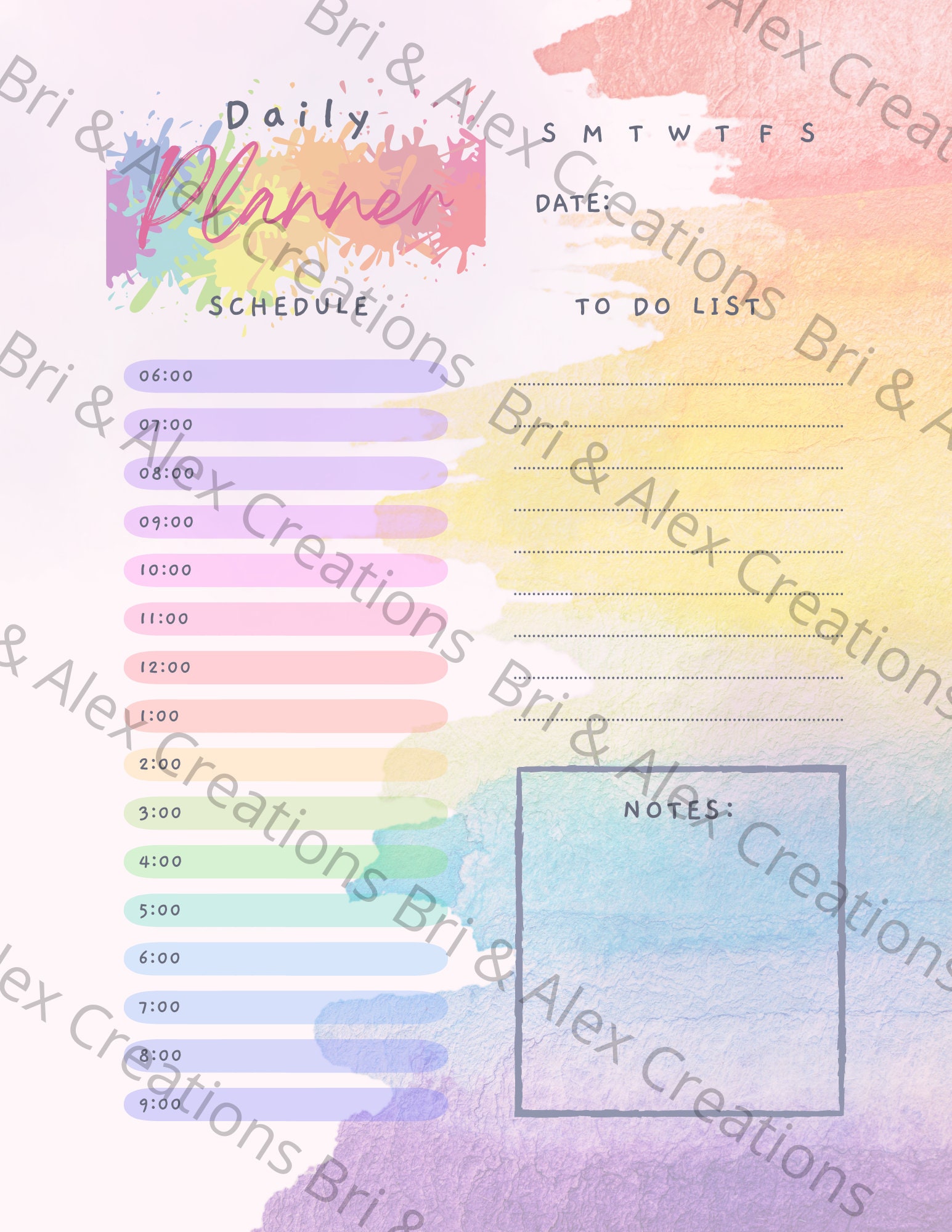 Pastel Daily Planner, Everyday Use, Pastel, Schedule, to Do List, PNG ...