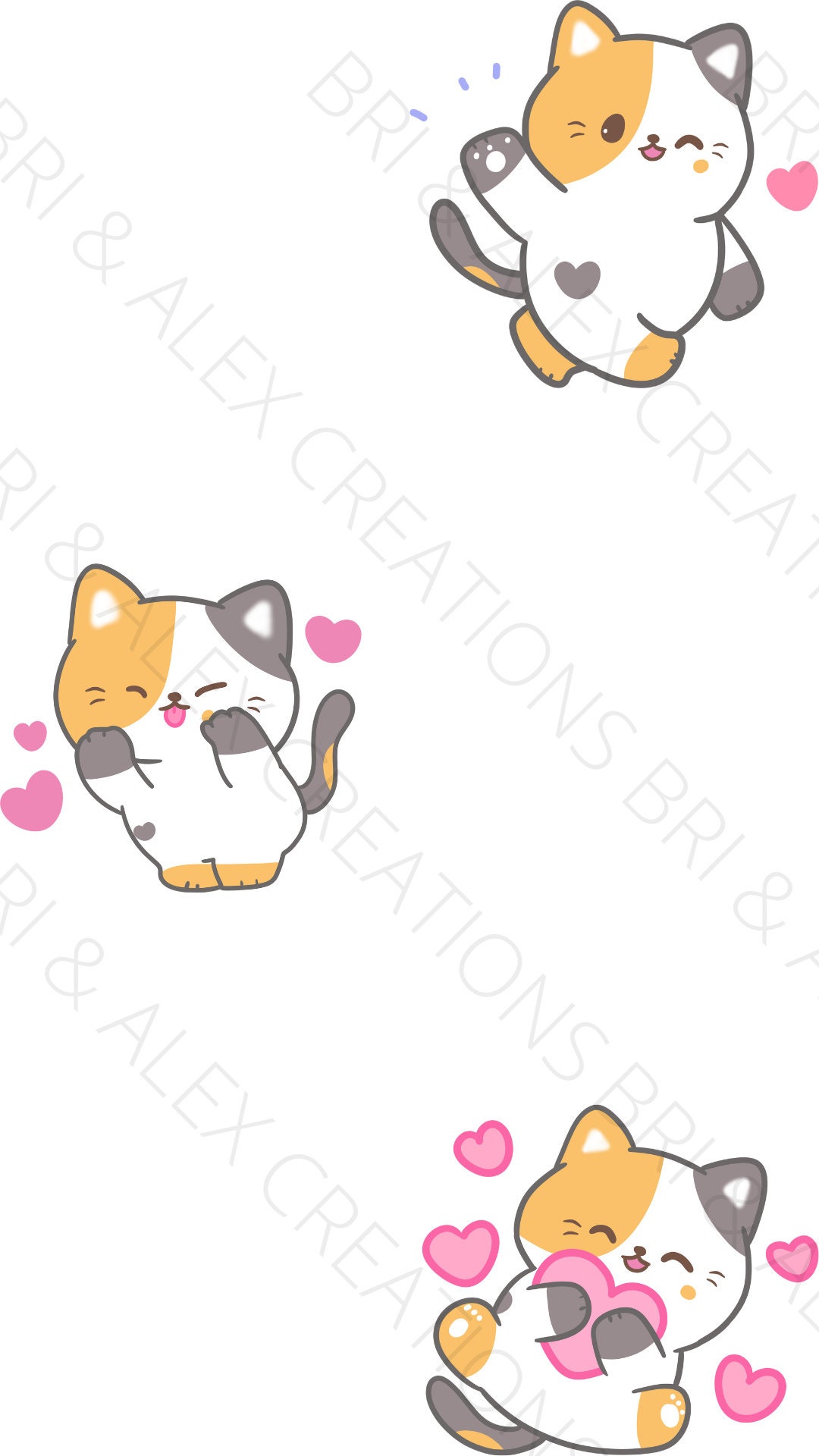 Cute Cat, Phone Wallpaper, PNG, 3 PNG Files - Etsy