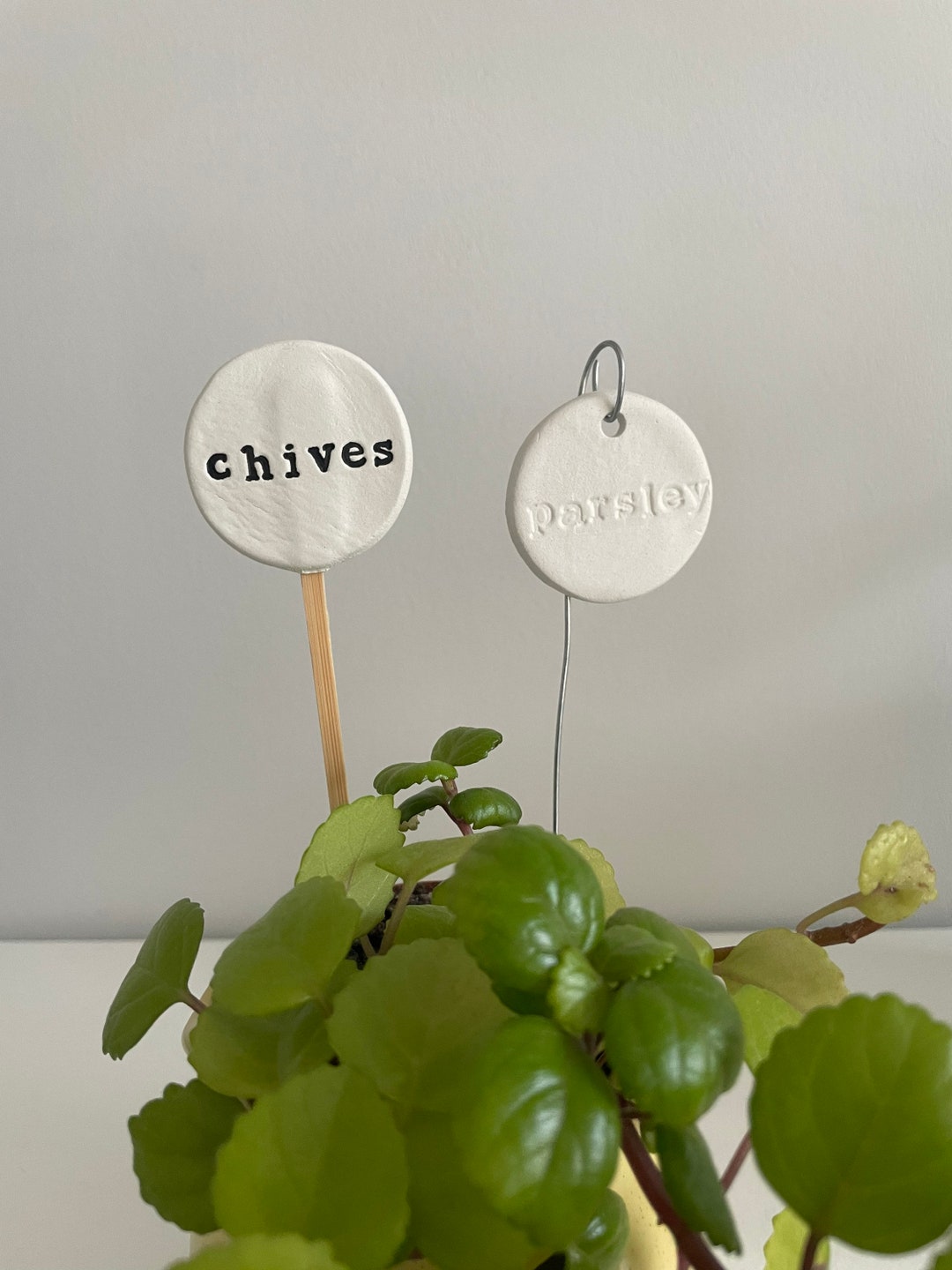 Set of 2 Clay Herb Markers, Garden Marker, Veggie Markers, Plat Label ...
