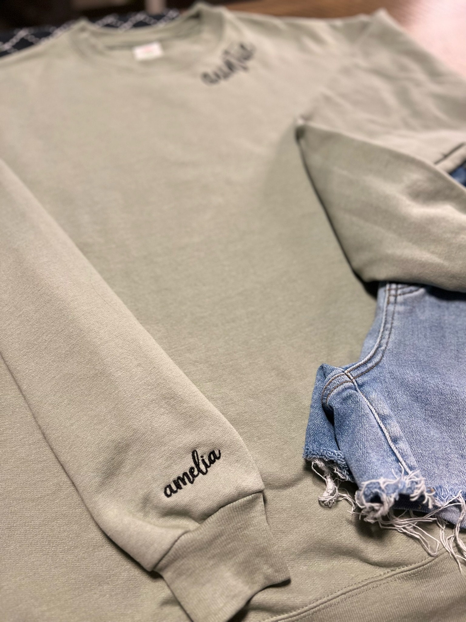 ADD ON Cuff Embroidery Sleeve Sweatshirt Add On. Does NOT Include ...