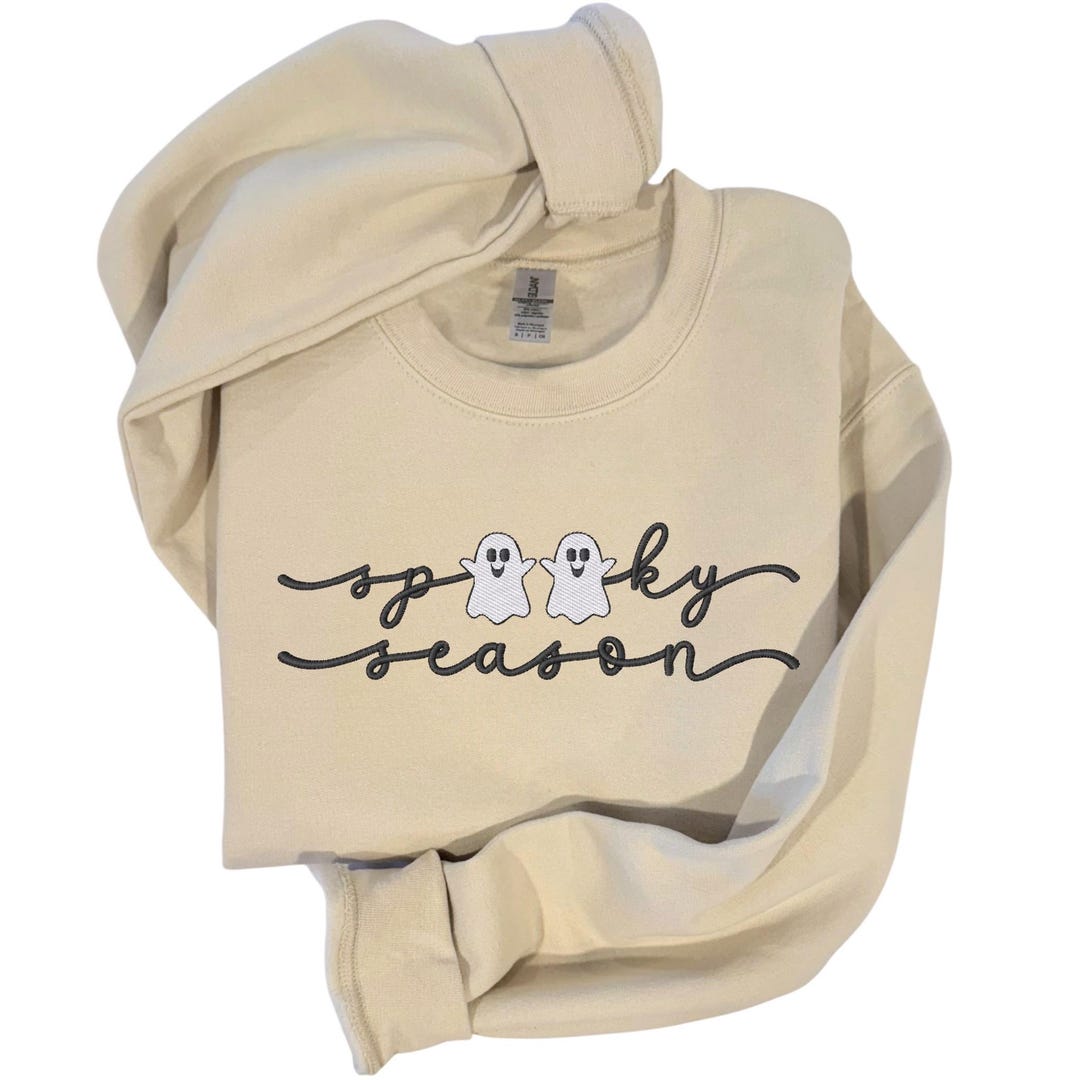 Spooky Season Embroidered Sweater| Halloween Embroidered Crewneck ...