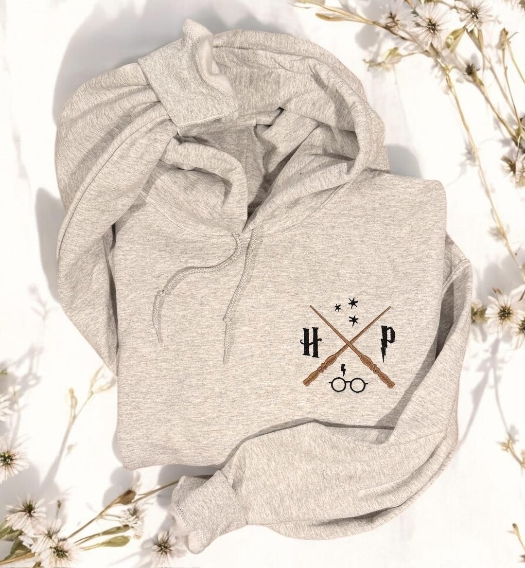Custom Crossed Magic Embroidered Sweater| Wizard Embroidered Crewneck ...