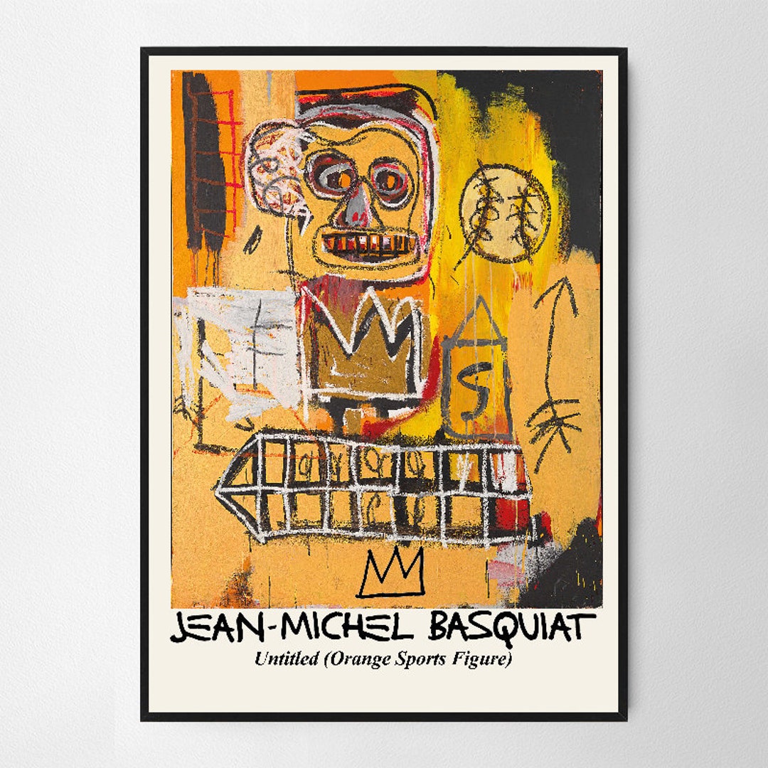 Jean Michel Basquiat (orange Sports Figure), Art Poster, Wall Art Print ...