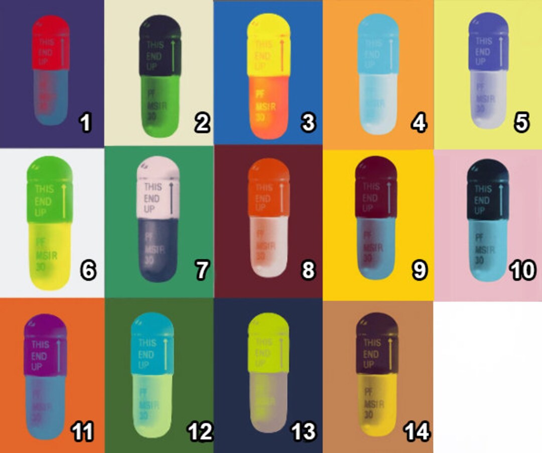 Damien Hirst Pills Wall Art Print, Art Poster, Exhibition Print, Famous ...
