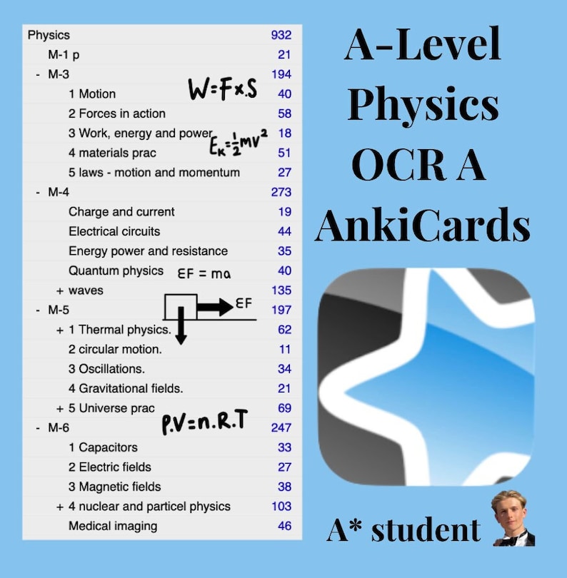 A Level Physics Anki Flashcards , OCR A , Made by A* Student - Etsy