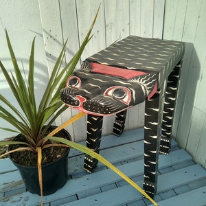 Cat Side Coffee Table Brown Gold Red Large - Etsy