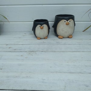 Penguin Plant Pots Penguin Design Pair Two Penguin Flower Plant Pots ...