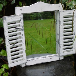 Shutter Mirror White Rustic French Style Shutter Mirror - Etsy