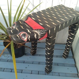 Cat Side Coffee Table Brown Gold Red Large - Etsy