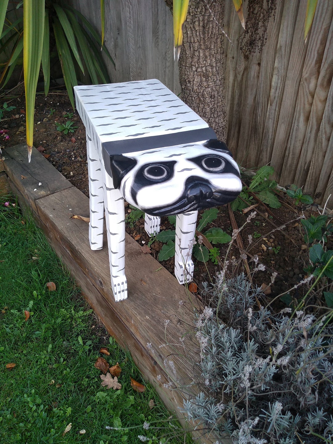 Wooden DOG Side Table Coffee Table White Grey Black Colours Fair Trade ...