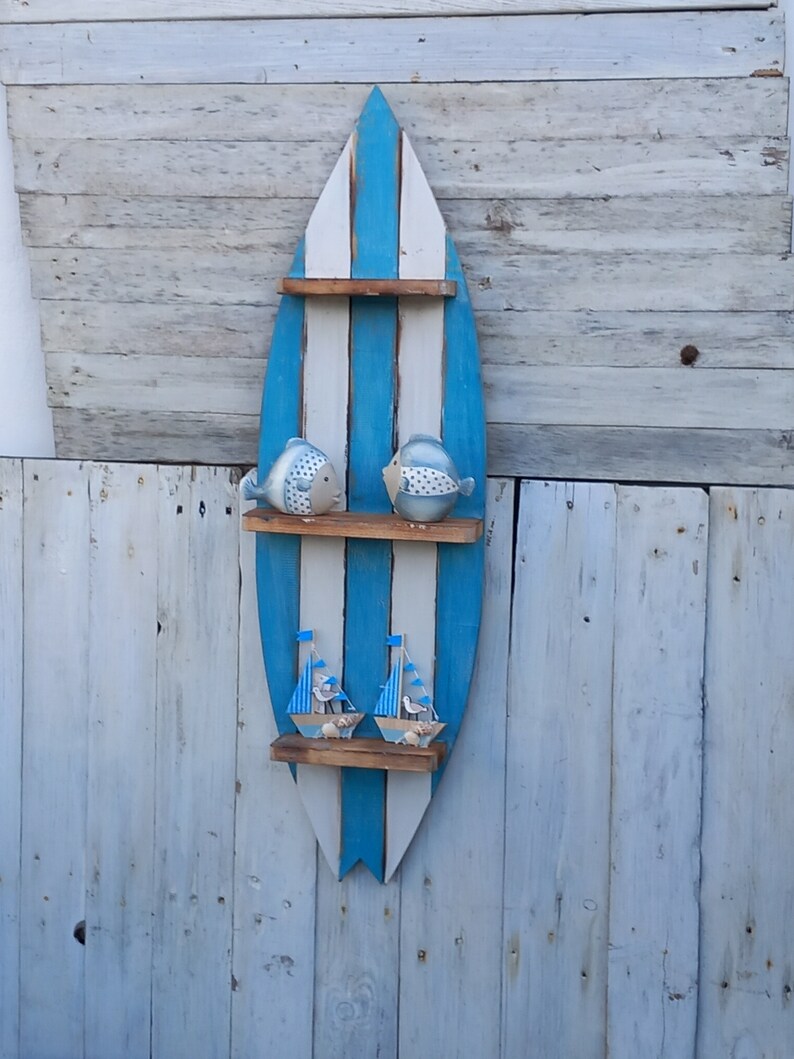 Surfboard Shelf Nautical Seaside Surfboard Shelf - Etsy