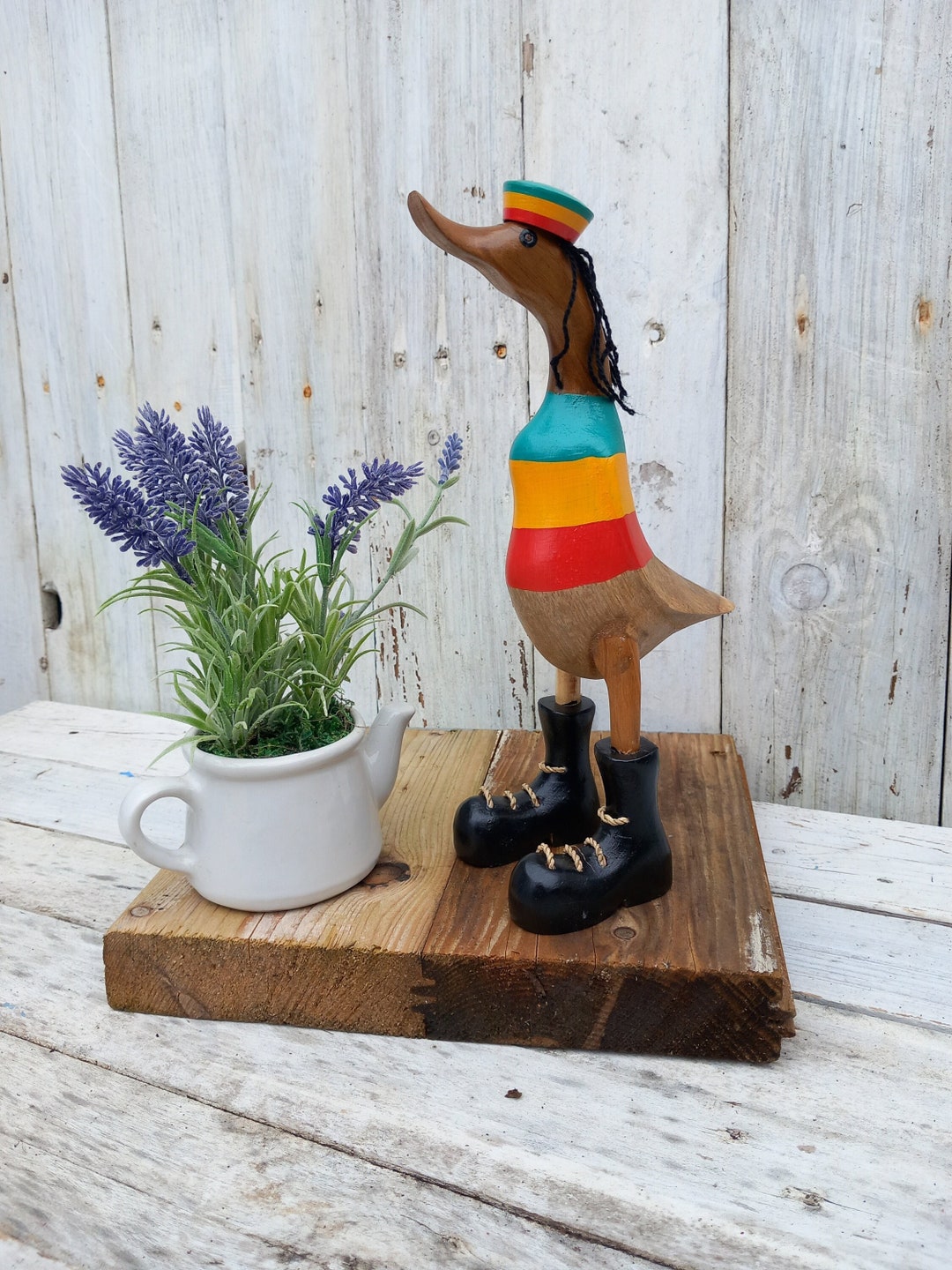Wooden Duck Bamboo Root Rasta Style Duck Reggae Duck - Etsy