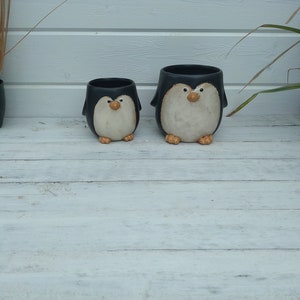 Penguin Plant Pots Penguin Design Pair Two Penguin Flower Plant Pots ...