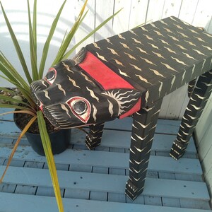 Cat Side Coffee Table Brown Gold Red Large - Etsy