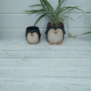 Penguin Plant Pots Penguin Design Pair Two Penguin Flower Plant Pots ...