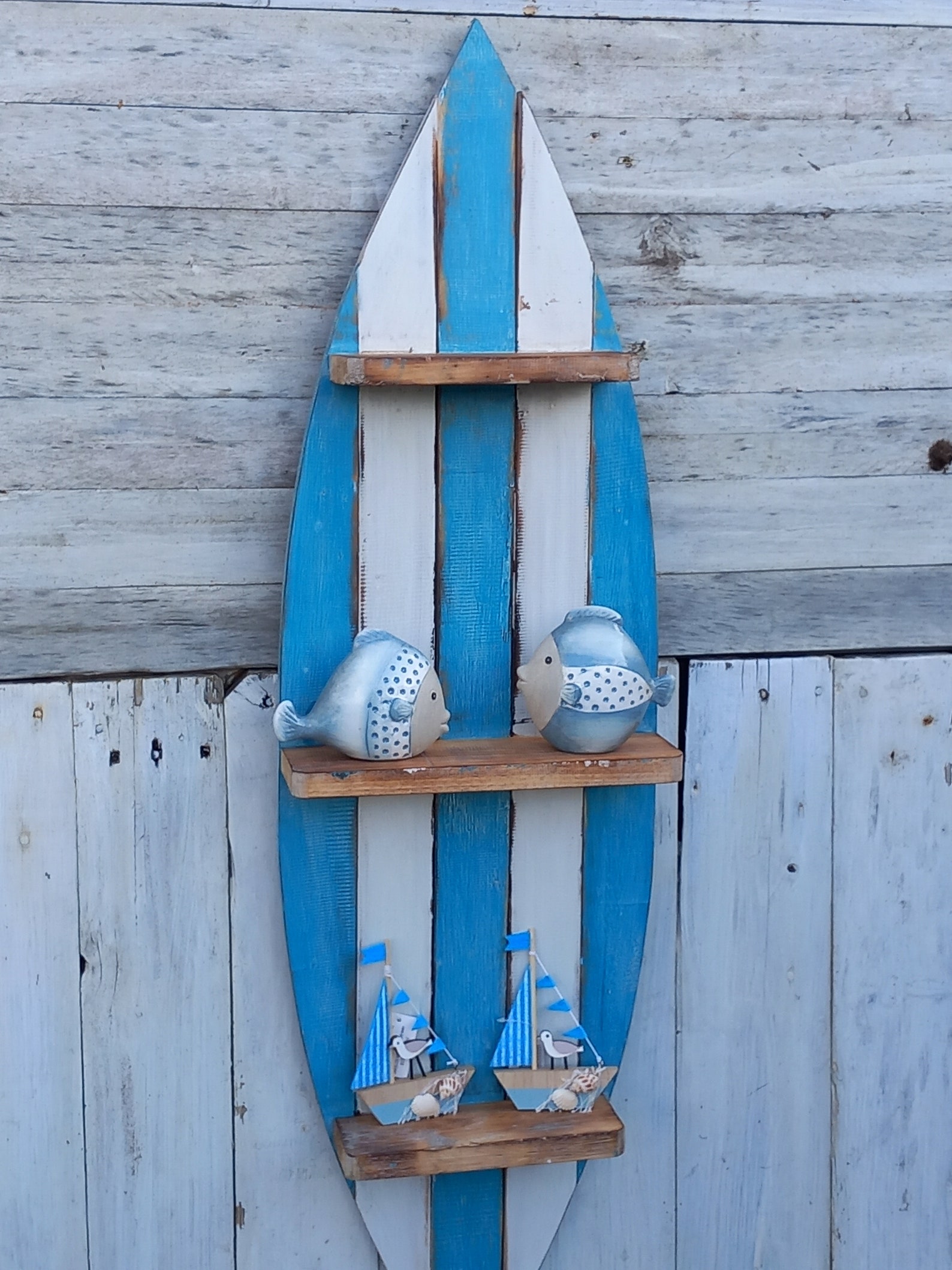 Surfboard Shelf Nautical Seaside Surfboard Shelf - Etsy