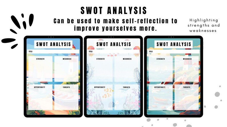 Digital Note, Self-reflection Templates With SWOT Analysis, Daily ...