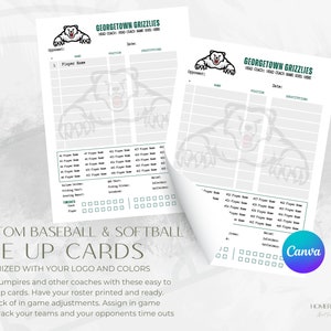 Fastpitch Softball Baseball Coaches Tools Pitch Chart and Lineup Card ...