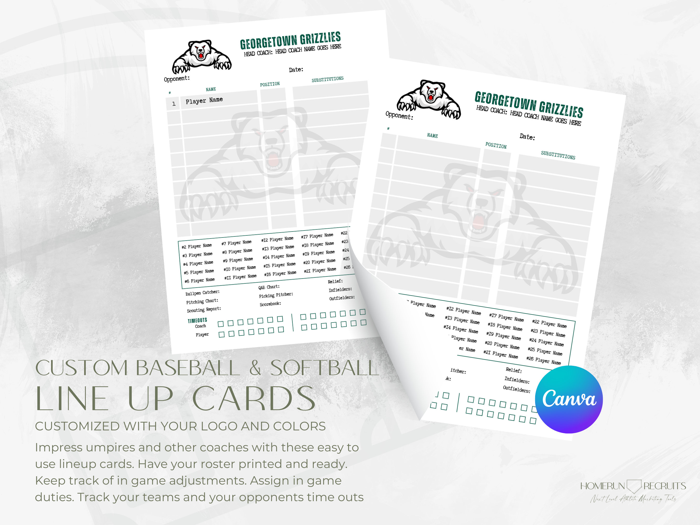 Fastpitch Softball Baseball Coaches Tools Pitch Chart and Lineup Card ...