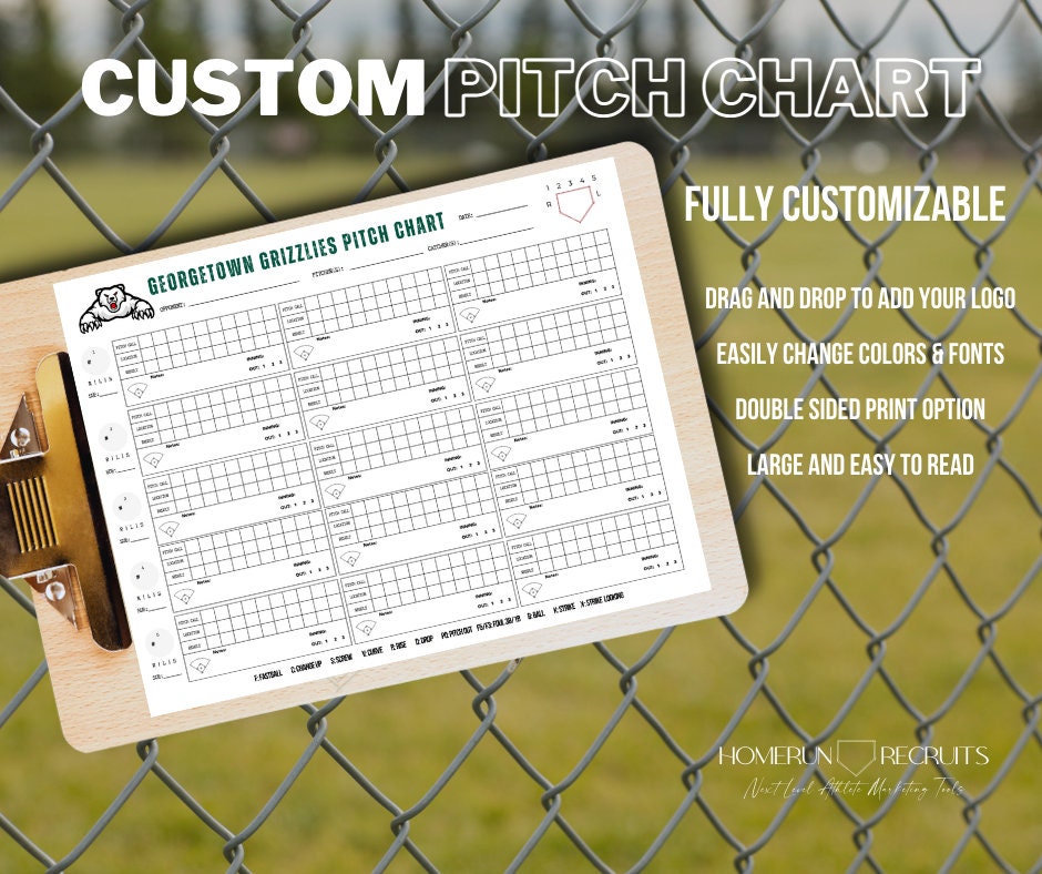 Fastpitch Softball Baseball Pitch Chart Customizable Canva Printable ...