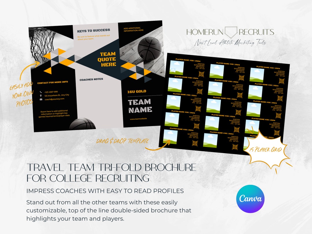 Sports Resume Team Player Profile College Recruiting Sheet Tri-fold ...