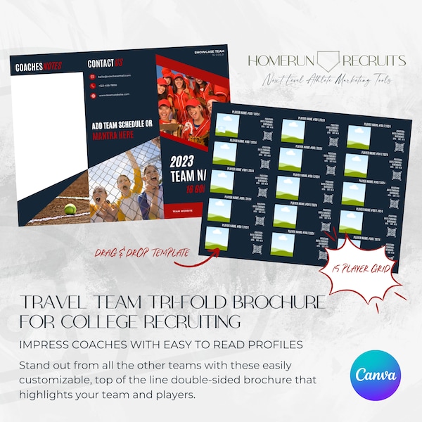 Softball Player Profile Template - Etsy