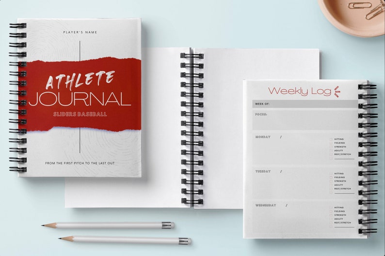 Softball Baseball Athlete Journal: Training Planner (canva Printable ...
