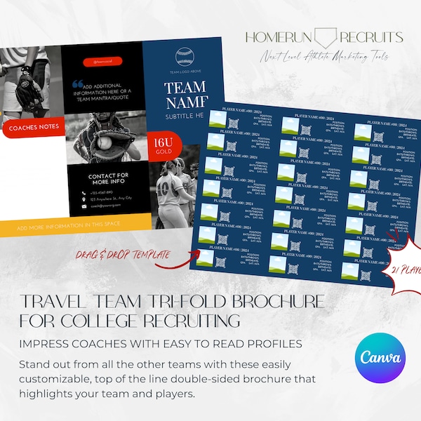 Softball Player Profile Template - Etsy