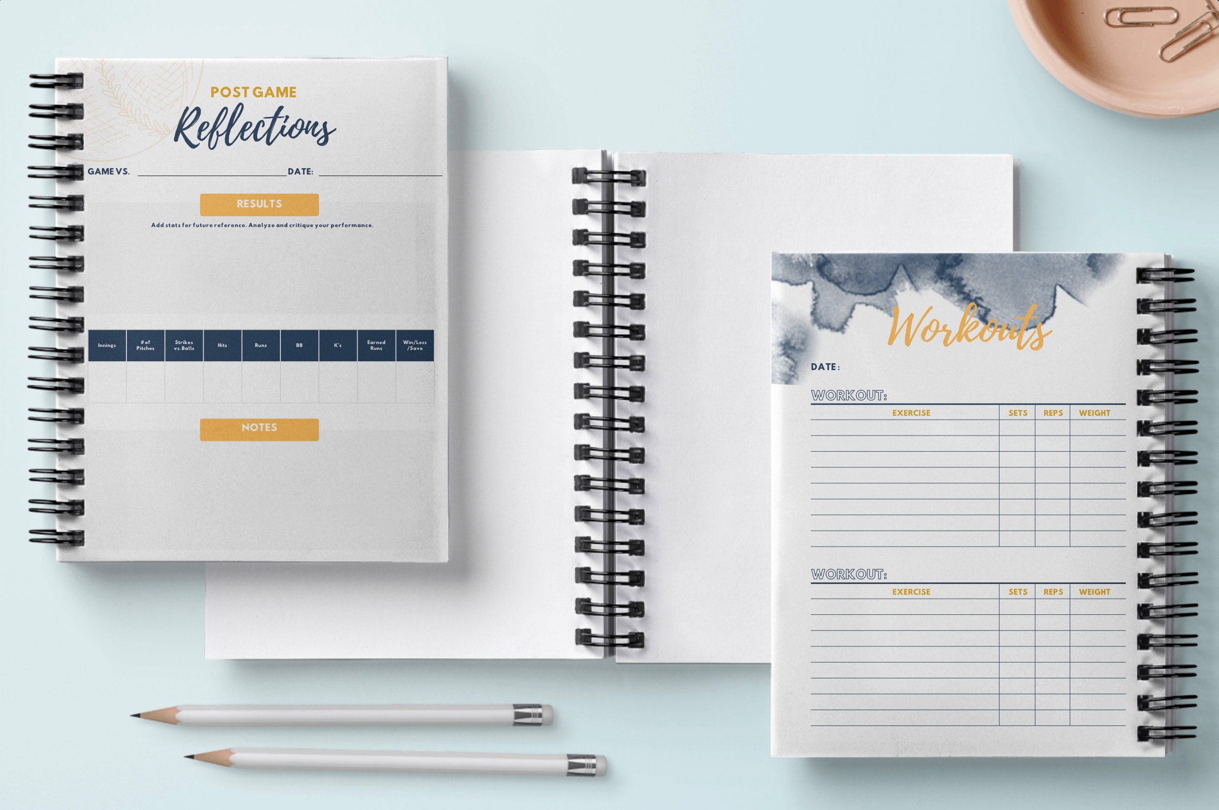 Softball Pitcher's Notebook Baseball Athlete Training Journal Bundle ...