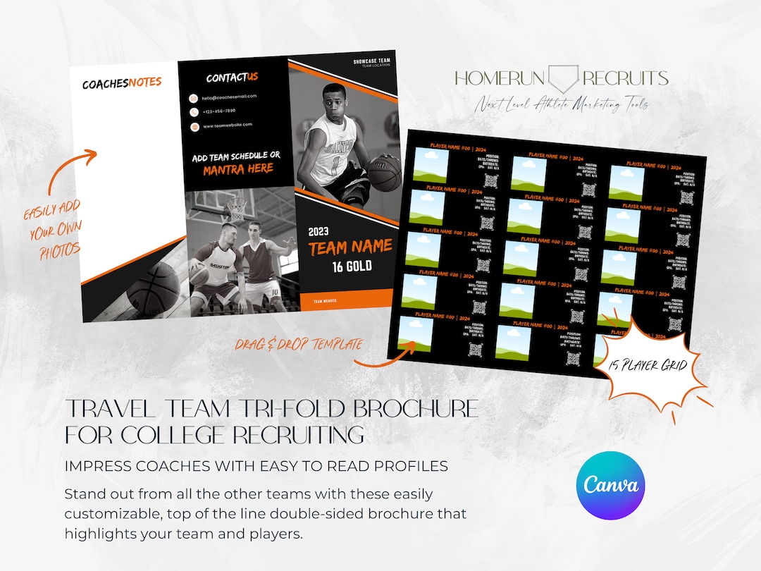 Sports Resume Team Player Profile College Recruiting Sheet Tri-fold ...