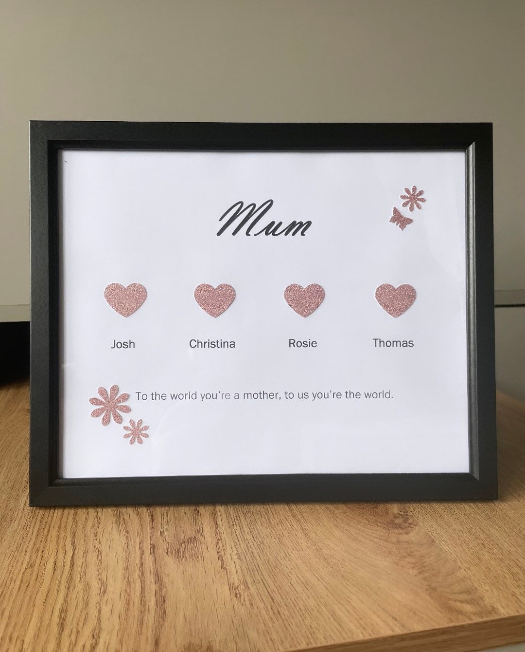 Personalised Mum Frame With Rose Gold Glitter Decorations / Gift for ...