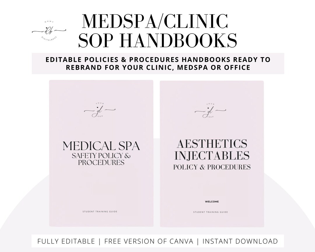Medspa Clinic Policy Handbook, Aesthetic Injectables SOP (editable ...