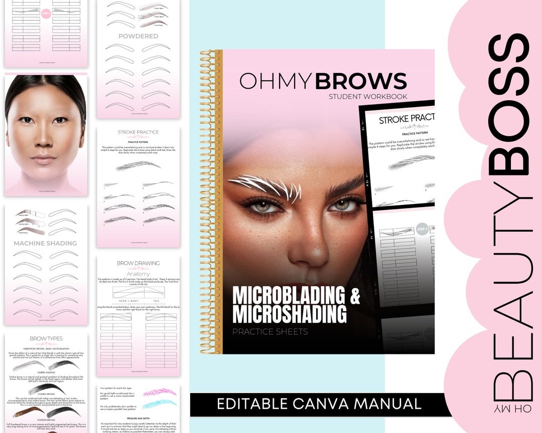 Microblading Hair Strokes Practice Workbook Microshading - Etsy