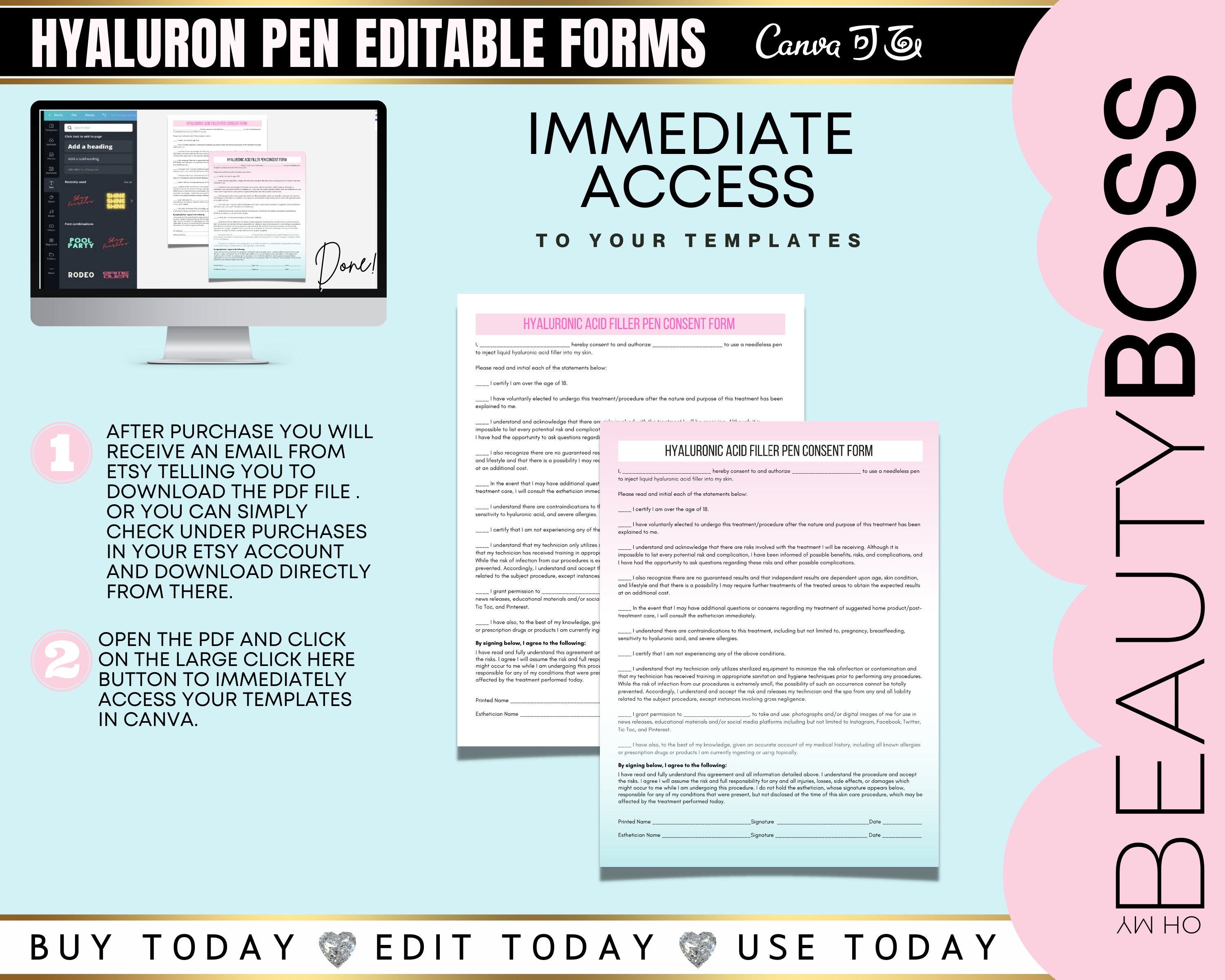 Hyaluron Pen Consent Form Simple Consent Form Hyaluronic - Etsy