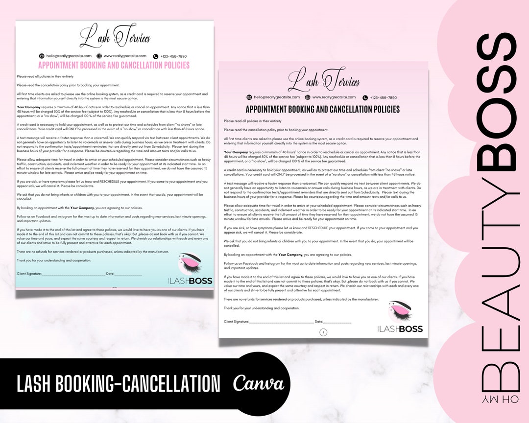 Lash Appointments, Booking and Cancellation Policy, Lash Technician ...