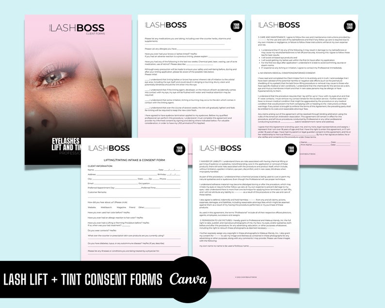 Lash Lift Forms, Lash Tint, Brow Tinting, Esthetician Documents, Lash Technician, Lash Artist ...