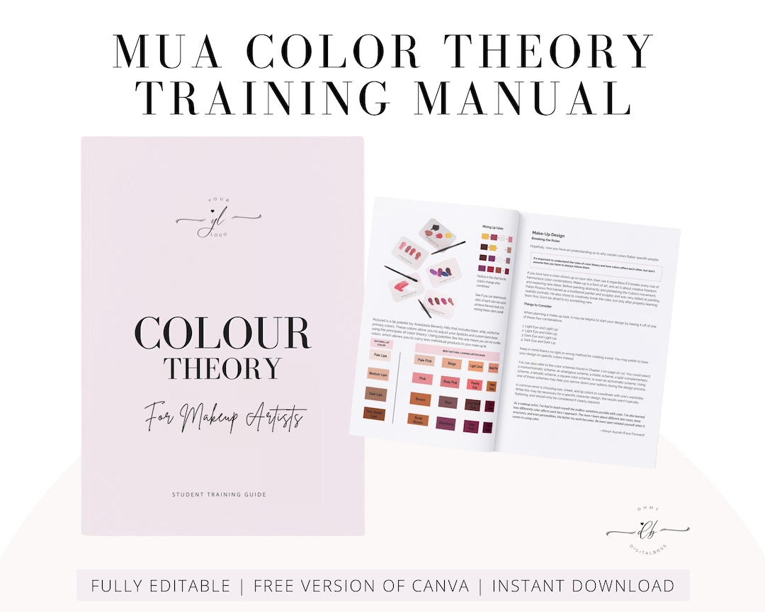 MUA Color Theory Training Manual, Editable Canva Template (digital ...
