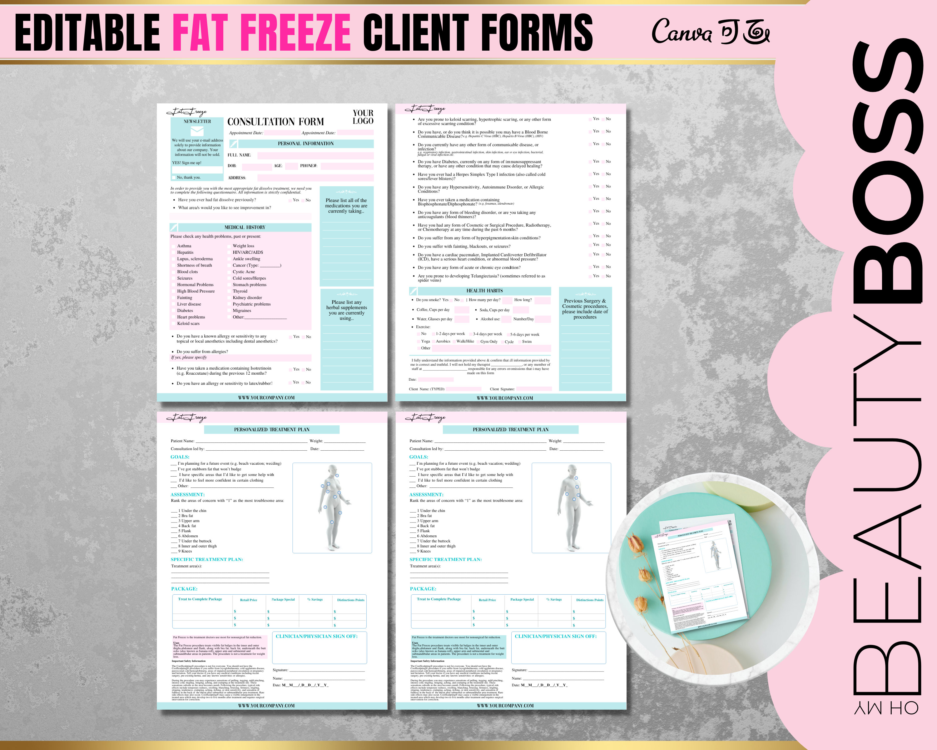 Fat Freeze Body Contouring Client Documents Fat Freeze - Etsy