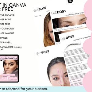 Brow MAPPING Editable Workbook, Brow Mapping Student Practice, Eyebrow Training Guide, Edit in ...