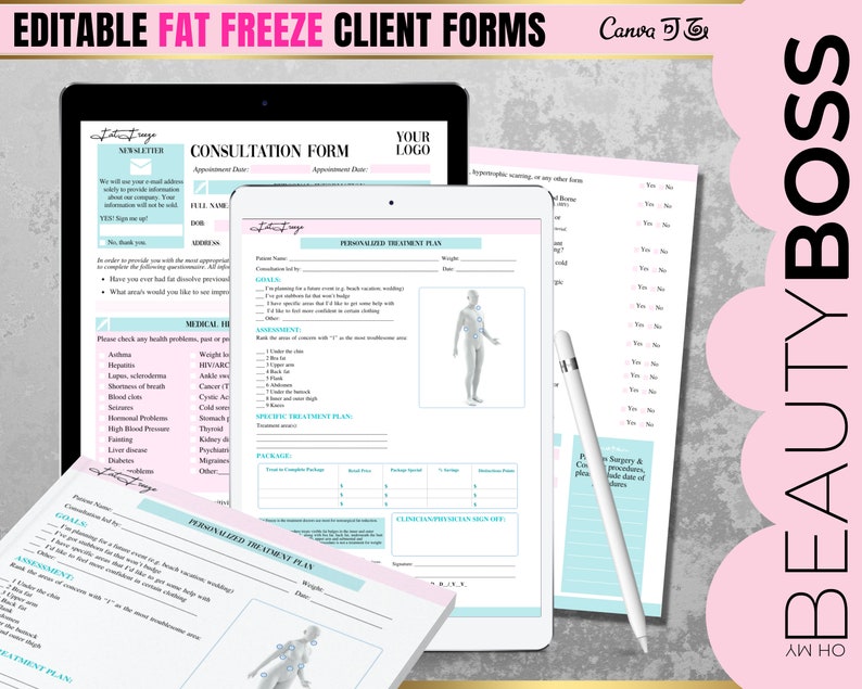Fat Freeze Body Contouring Client Documents Fat Freeze - Etsy