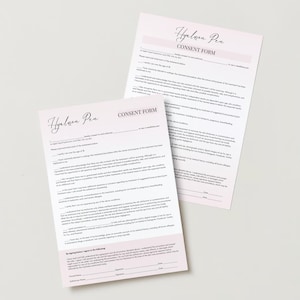 Hyaluron Pen Consent Form, Simple Consent Form, Hyaluronic Filler Pen ...