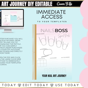 Nail Art Journey Workbook, Practice Sheets, Nail Practice Template ...