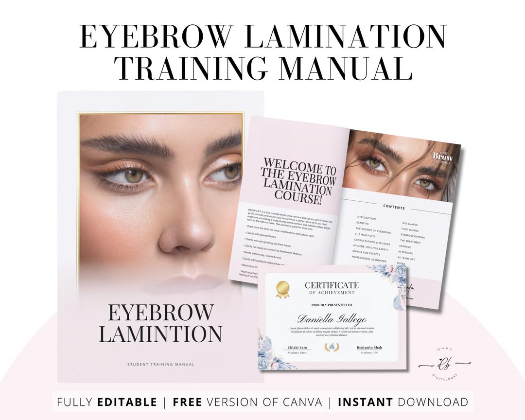 Eyebrow Lamination Training Manual, Eyebrow Lamination, Student ...