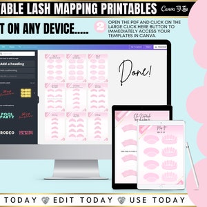 Editable Lash Maps, Eyelash Extension Training Resource (canva) - Etsy